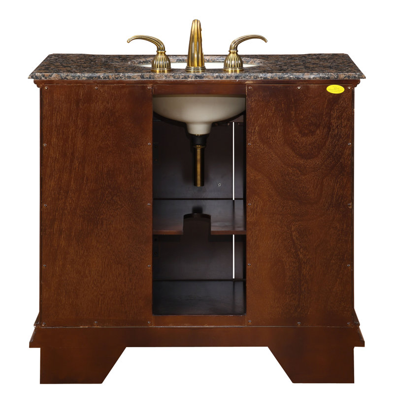 Astoria Grand Talbert 38'' Free-standing Single Bathroom Vanity with Granite Vanity Top ...